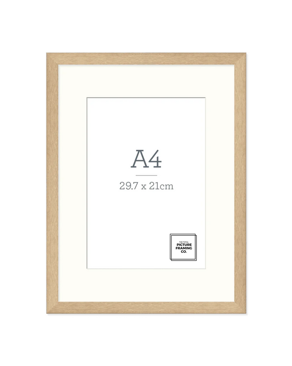 Natural Oak Wooden Picture Frame for A4 Size Artwork – My Store